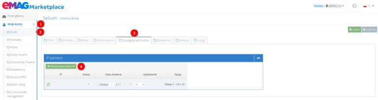Połączenie z eMag - Pomoc - Apilo